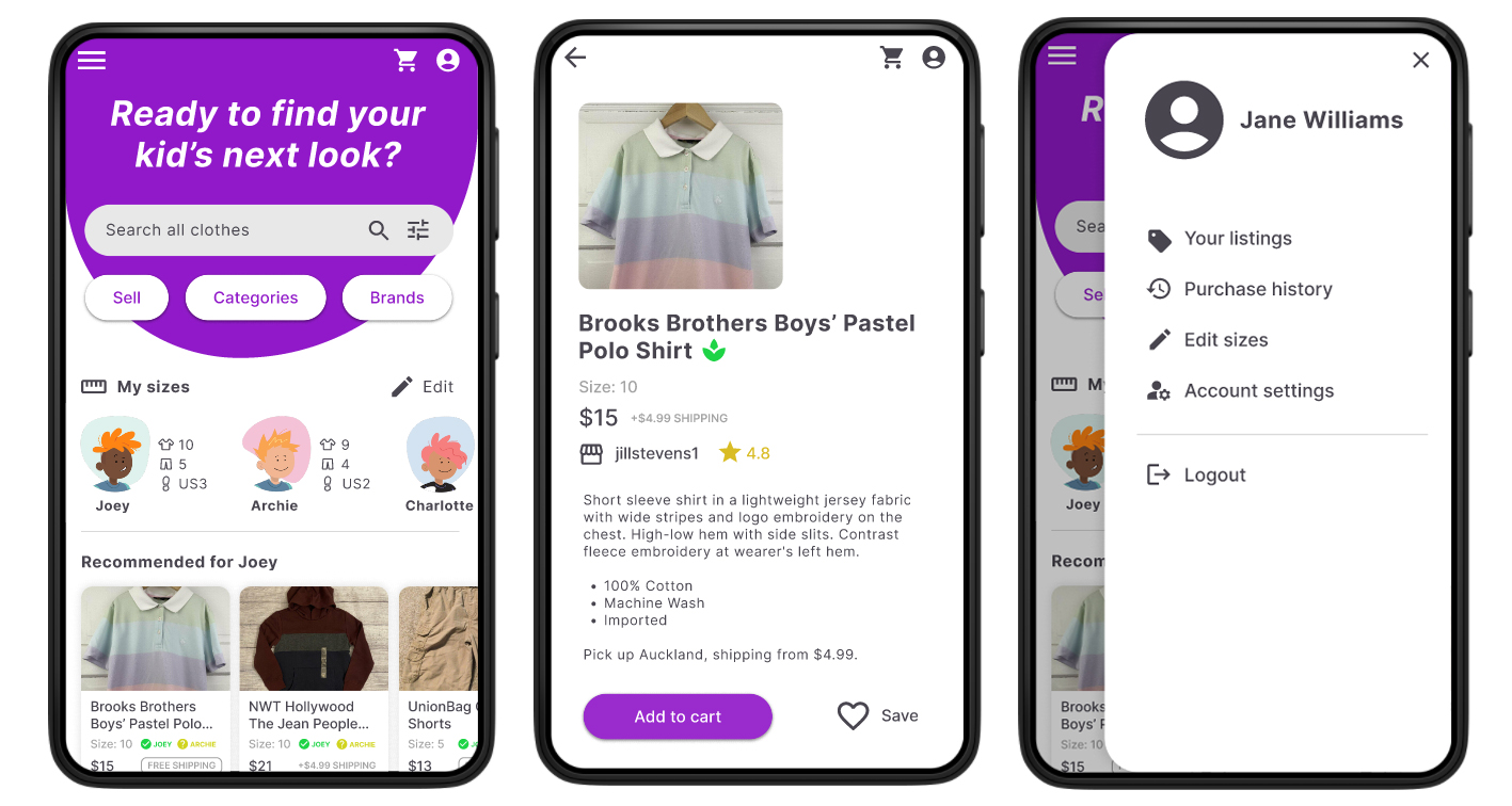 Children's Clothes Resale App | Will Donaldson UI/UX Designer ...